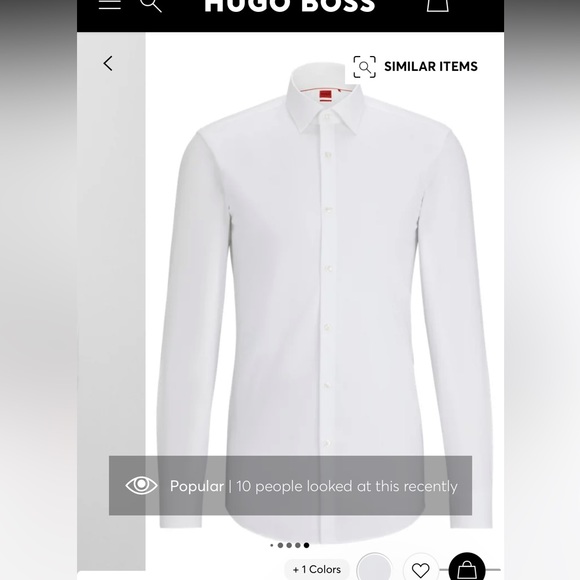 Hugo Boss | Shirts | Mens Hugo Boss White Dress Shirt Slim Fit Shirt In ...